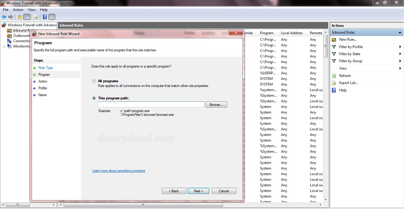 How to allow an app to bypass Firewall Windows VPS - Dainty Cloud